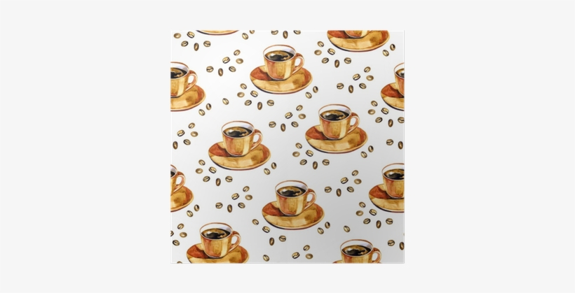 Watercolor Coffee Seamless Pattern - Coffee - Free Transparent PNG ...
