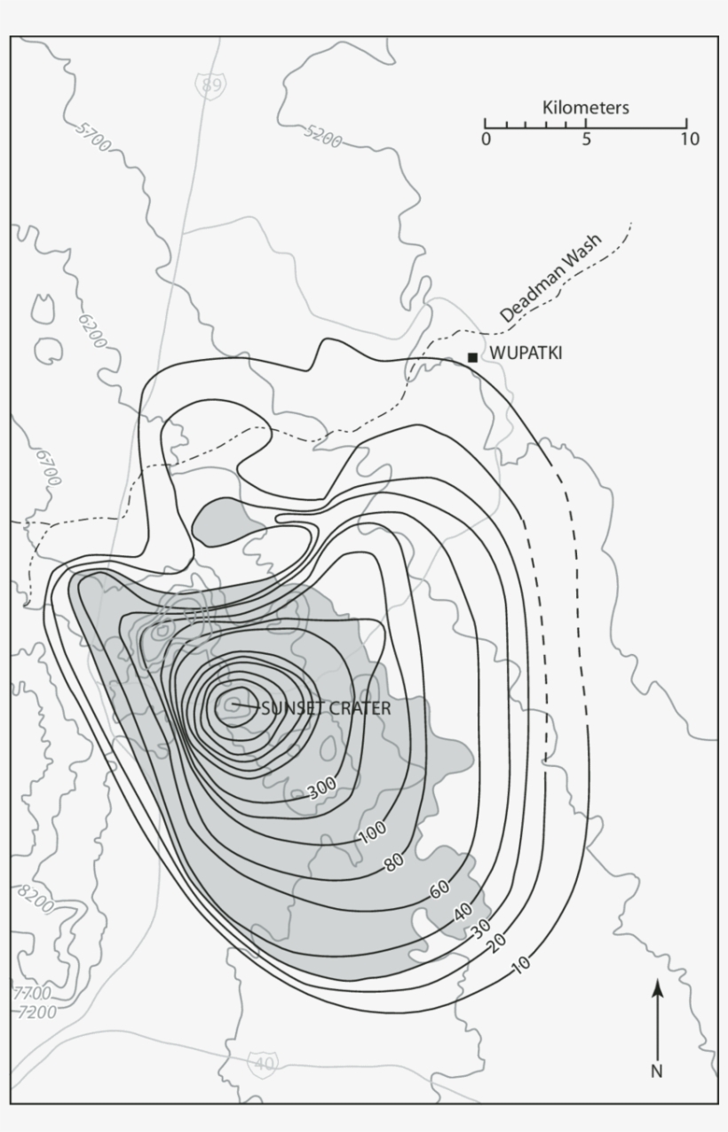 Jpg Library Download Crater Drawing - Topographic Map Of Sunset Crater ...