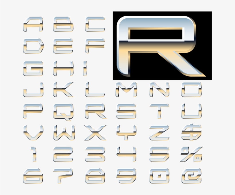 Chrome Letters Numbers - Chrome Letters Png - Free Transparent PNG ...
