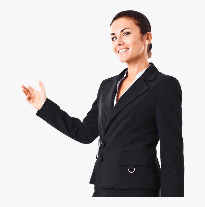 Lady On Header - Professional Pointing Png - Free Transparent PNG ...