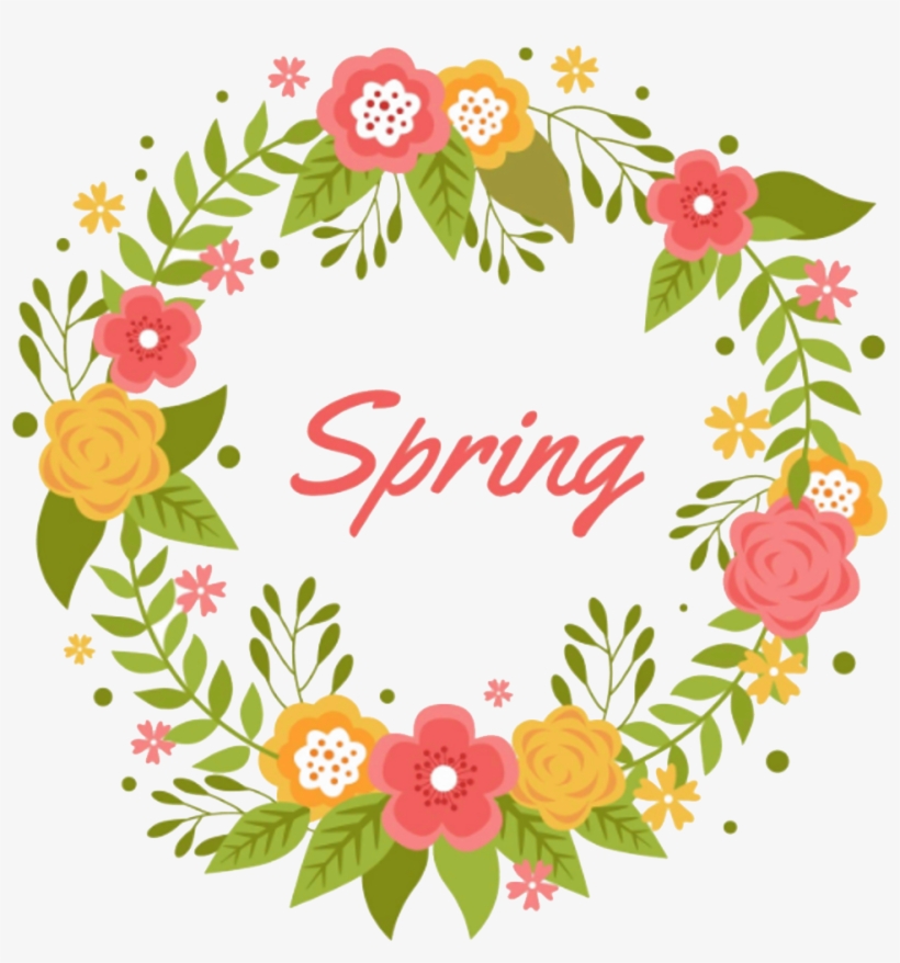 Community Events Calendar - Spring Flower Wreath Vector - Free ...