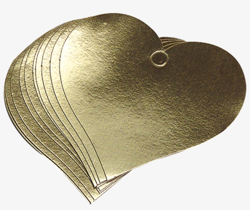 Gold Foil Heart Tags - Free Transparent PNG Download - PNGkey