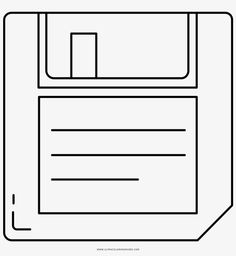 Floppy Disk Coloring Page - Drawing - Free Transparent PNG Download ...