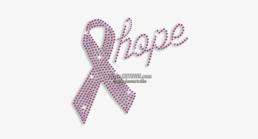 Purple Ribbon Hope Iron-on Rhinestone Transfer - Free Transparent PNG ...