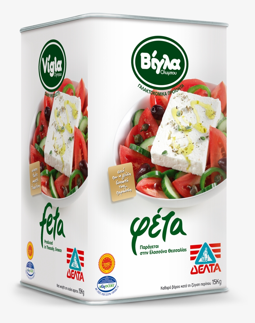 Delta Vigla Feta Pdo Container ̴15kg - Feta - Free Transparent PNG ...