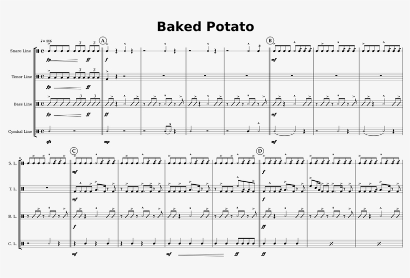 Baked Potato Piano Tutorial - Document - Free Transparent PNG Download - PNGkey