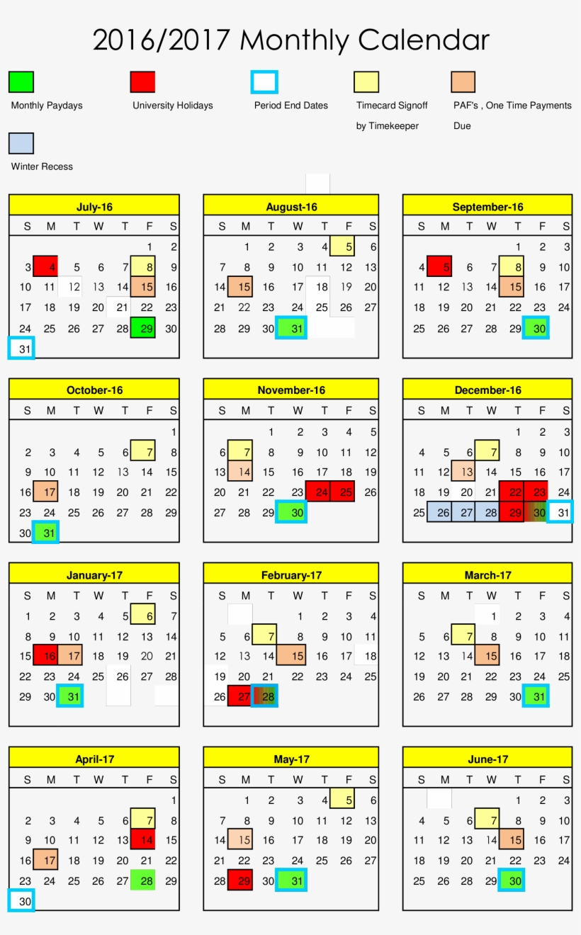 Printable Monthly Calendar Format - Number - Free Transparent PNG ...