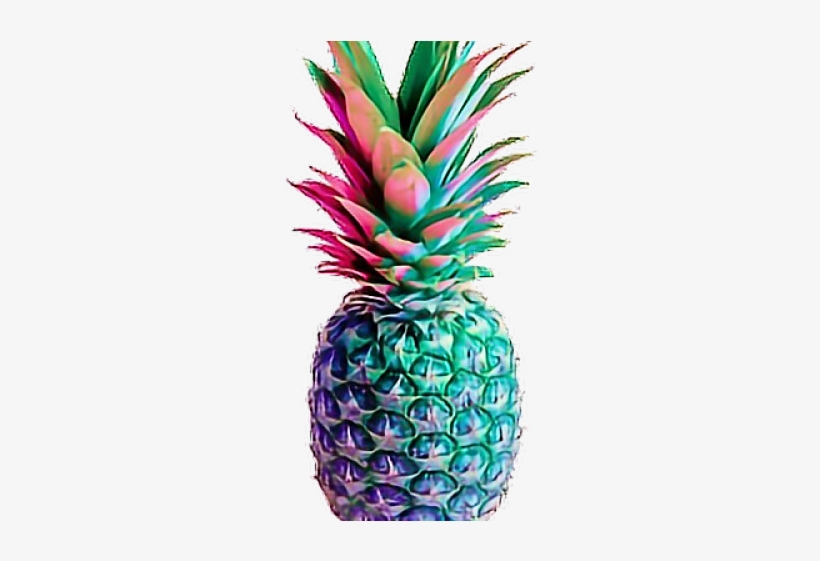 Drawn Pineapple Colourful Fruit - Rainbow Pineapple - Free Transparent ...
