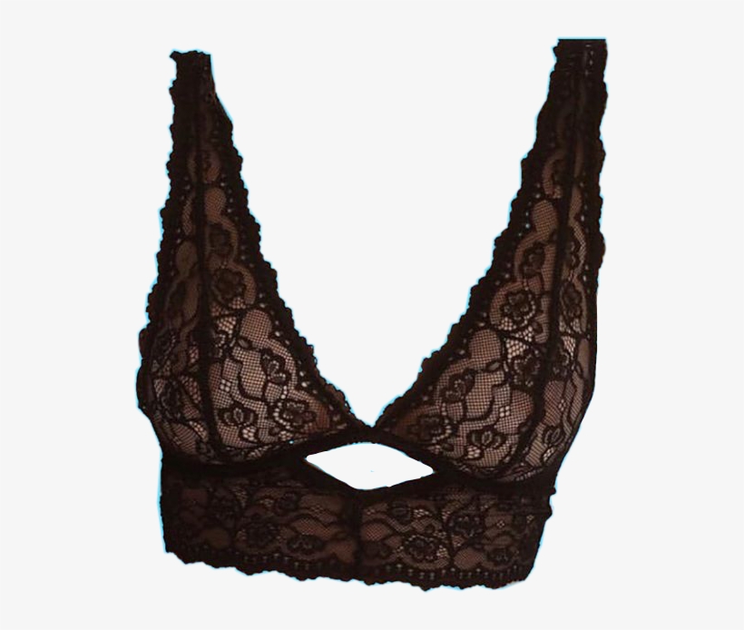 Moodboard Aesthetic Black Lace Bralette Niche Png Freet - Lace - Free ...