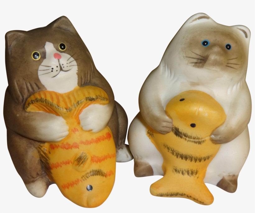 Fat Cats With Fish Salt And Pepper Shakers - Kitten - Free Transparent ...