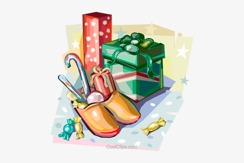 Dutch Christmas Traditional Gifts Royalty Free Vector - Shoes Filled ...