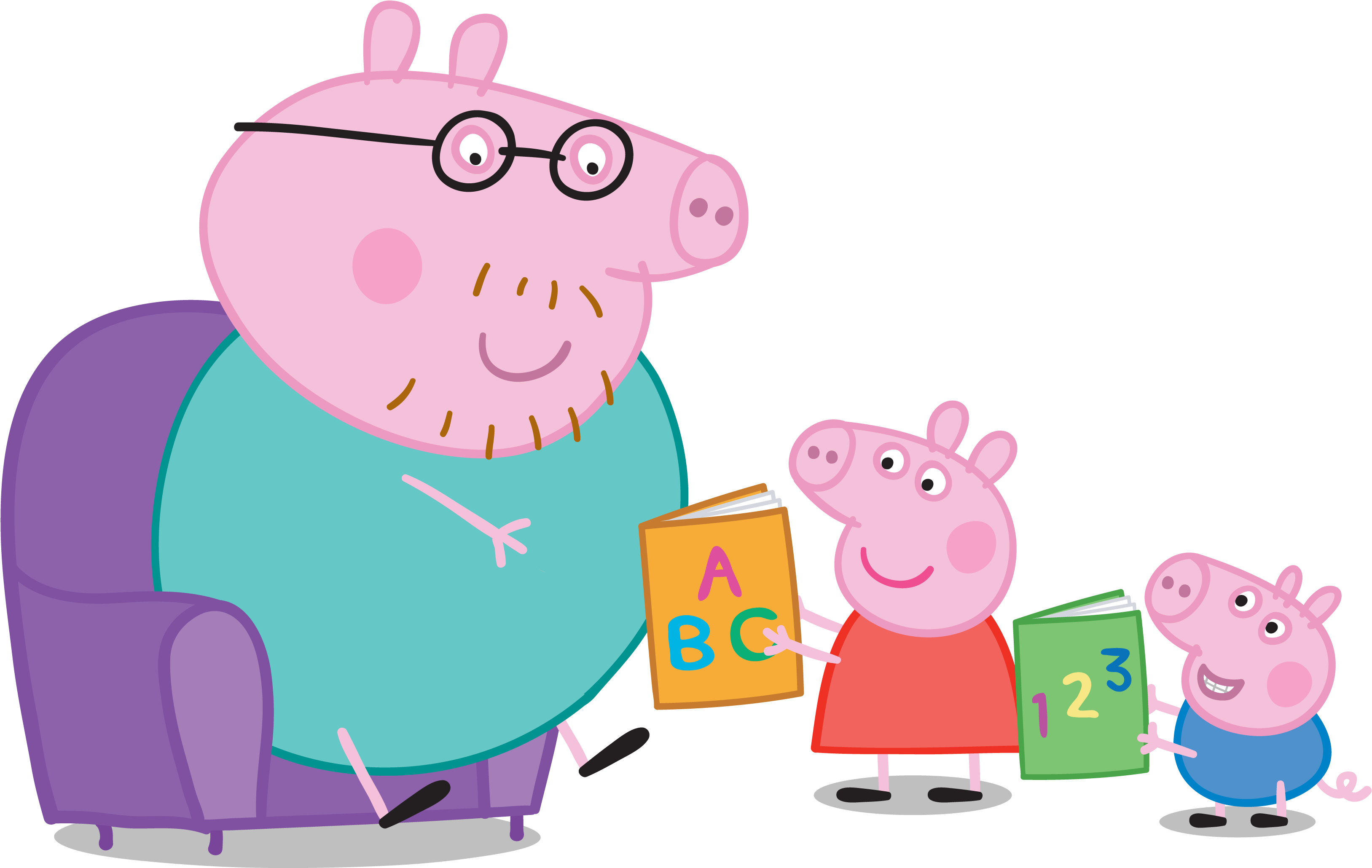 Download Daddy Pig's Top Tips For Reading - Papa Cerdito PNG Image with ...