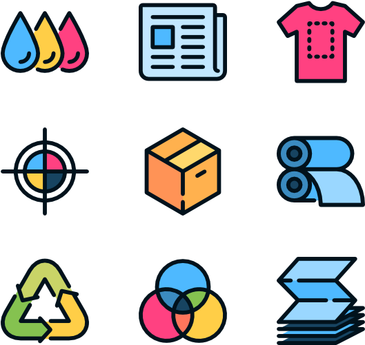 Download Print 100 Icons - Printing Icons PNG Image with No Background ...