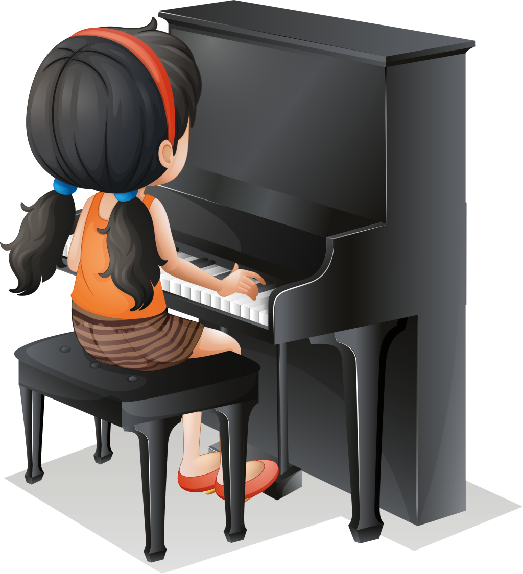 Cartoon Piano Children Play The Piano Png Transparency - Play The Piano ...