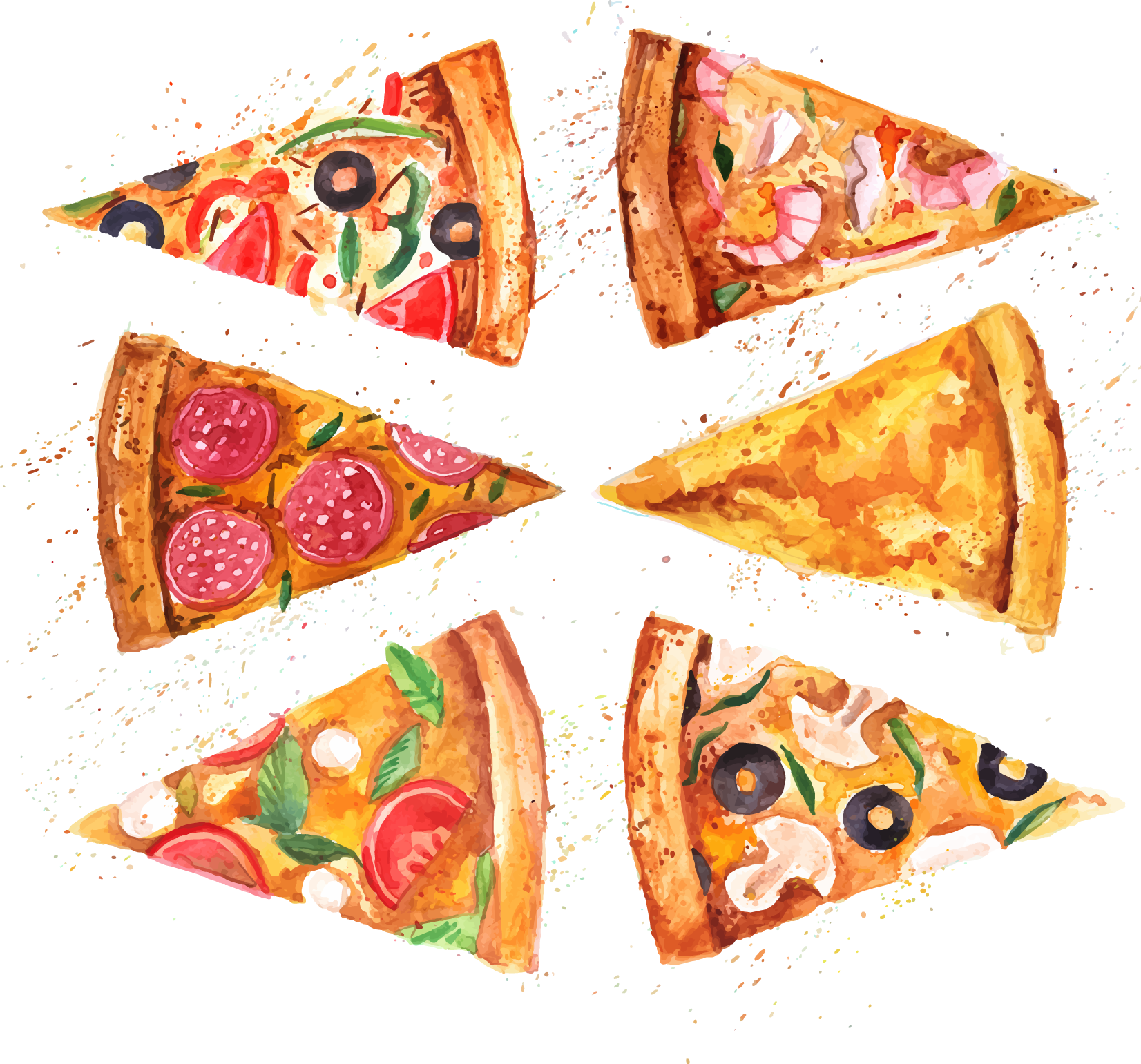 Download Pizza Italian Cuisine Painting Drawing - Pizza Watercolor PNG ...