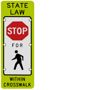 Download Flashing State Law Stop For Pedestrians Sign - Smartsign By ...