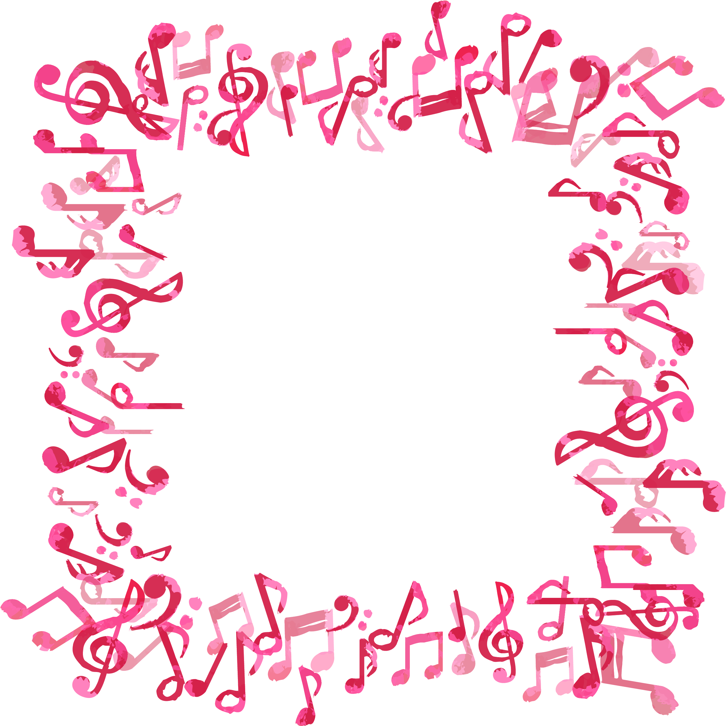 Download Musical Watercolor Painting Red - Notes Border Design Png PNG ...