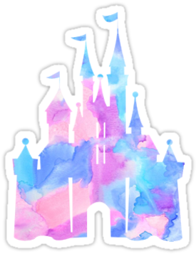 Download Watercolor Disney Castle Sticker - Disney Castle Stickers PNG ...