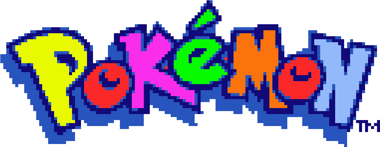 Pokemon Logo Rainbow - Pokémon Blue Version Reproduction Nintendo Game ...