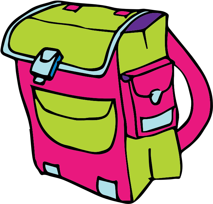 Free Cartoon School Backpack Clip Art - Bag Clipart Png - Free ...
