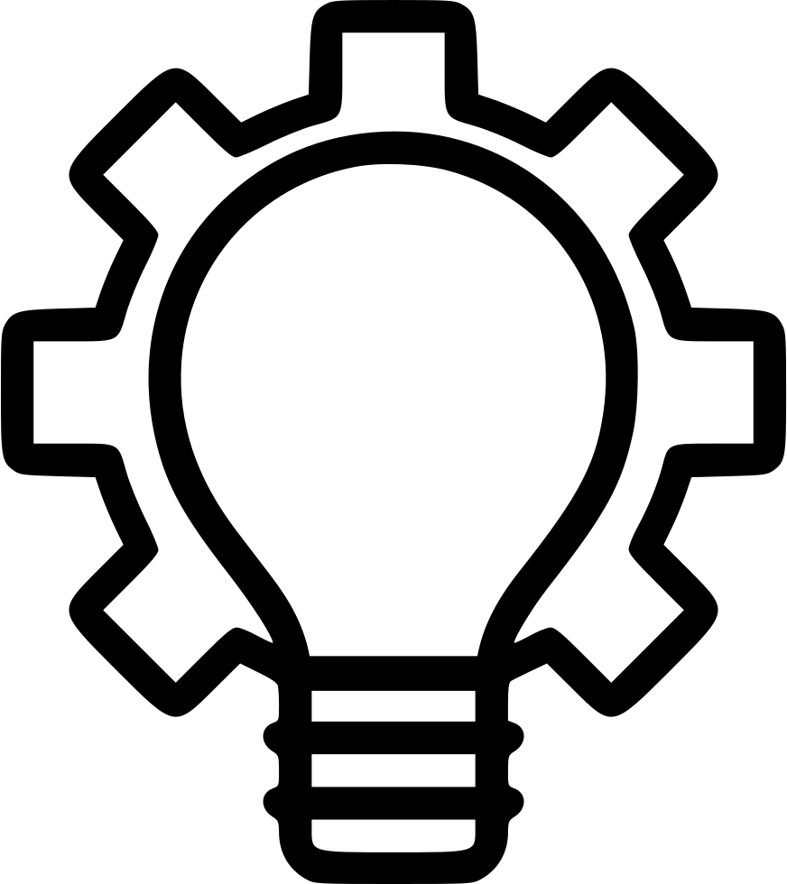 Download Idea Bulb Innovation Startup Light Settings Gear Comments - Bulb With Gear Icon Png PNG ...