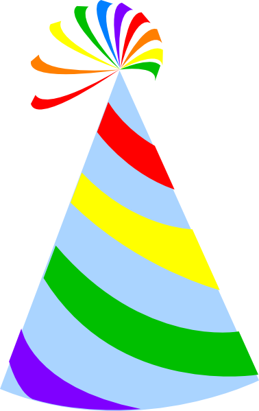 Rainbow Party Hat Sky Blue Clip Art At Clker - Rainbow Party Hat ...