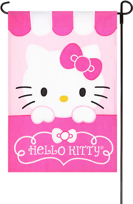 Spring Hello Kitty Embroidered / Applique Garden Flag - Hello Kitty ...
