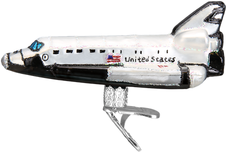 Download Old World Christmas Space Shuttle Clip-on Glass Tree PNG Image ...