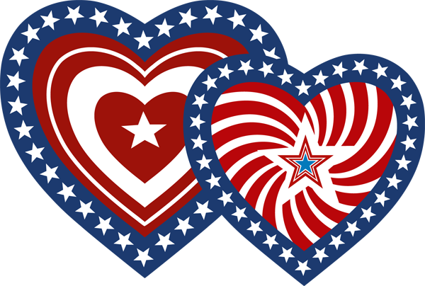 Download Patriotic Hearts - Patriotic Clipart PNG Image with No ...
