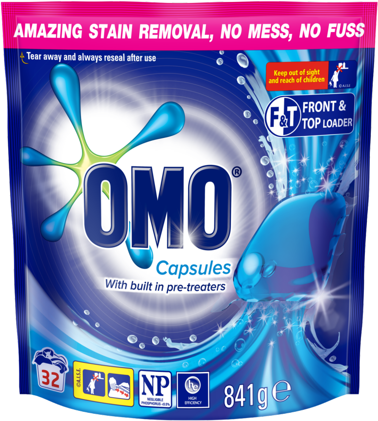 Download Omo Sensitive Laundry Detergent Washing Powder Front PNG Image ...