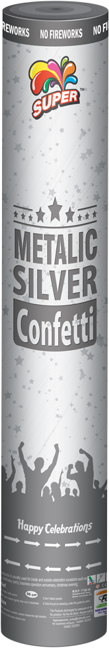 Download Metallic Silver Confetti Poppers - Party Popper PNG Image with ...