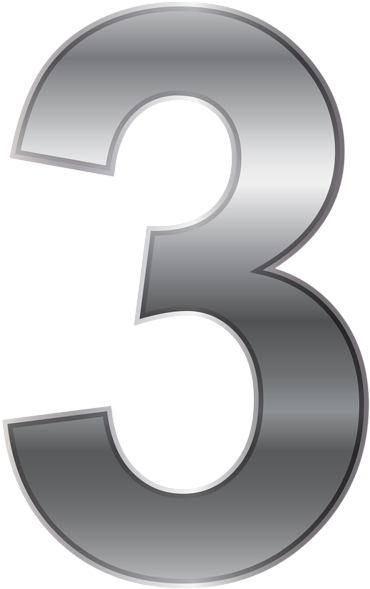 0, - Number Three Silver Png - Free Transparent PNG Download - PNGkey