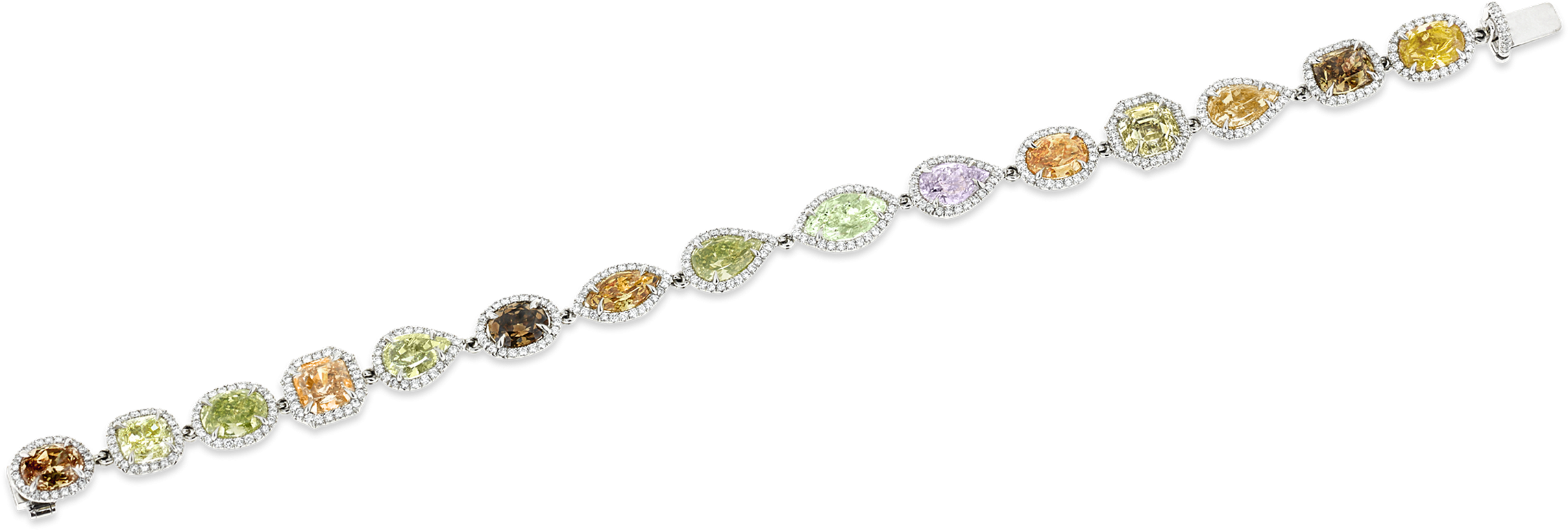 Download Fancy Multi-colored Diamond Bracelet, - Carat PNG Image with ...