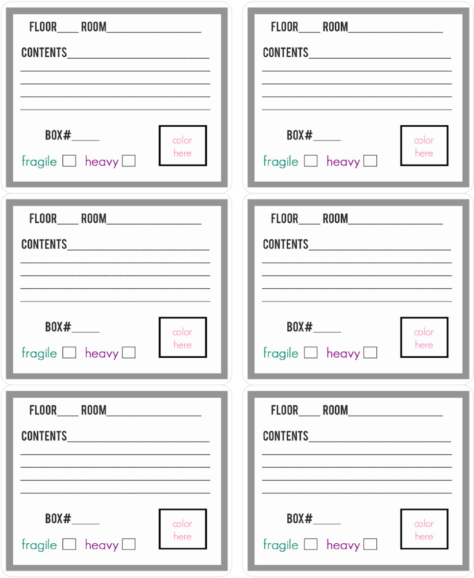 Our Moving Day Is Right Around The Corner - Printable Packing Labels ...