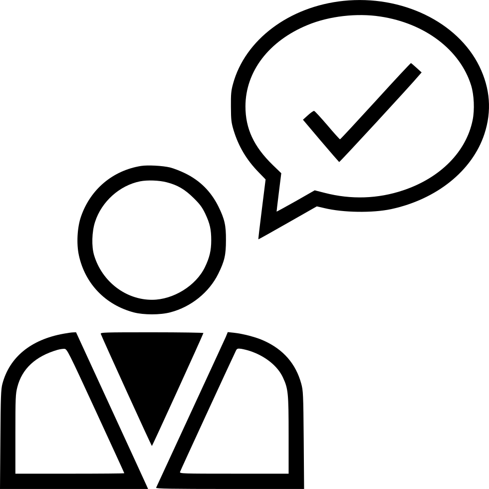 Download Check Mark Good Business Man Bubble User Comments - Icon PNG ...