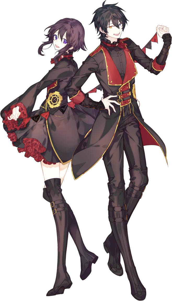 Download Couple In Red - Anime Couple Matching Clothes PNG Image with ...