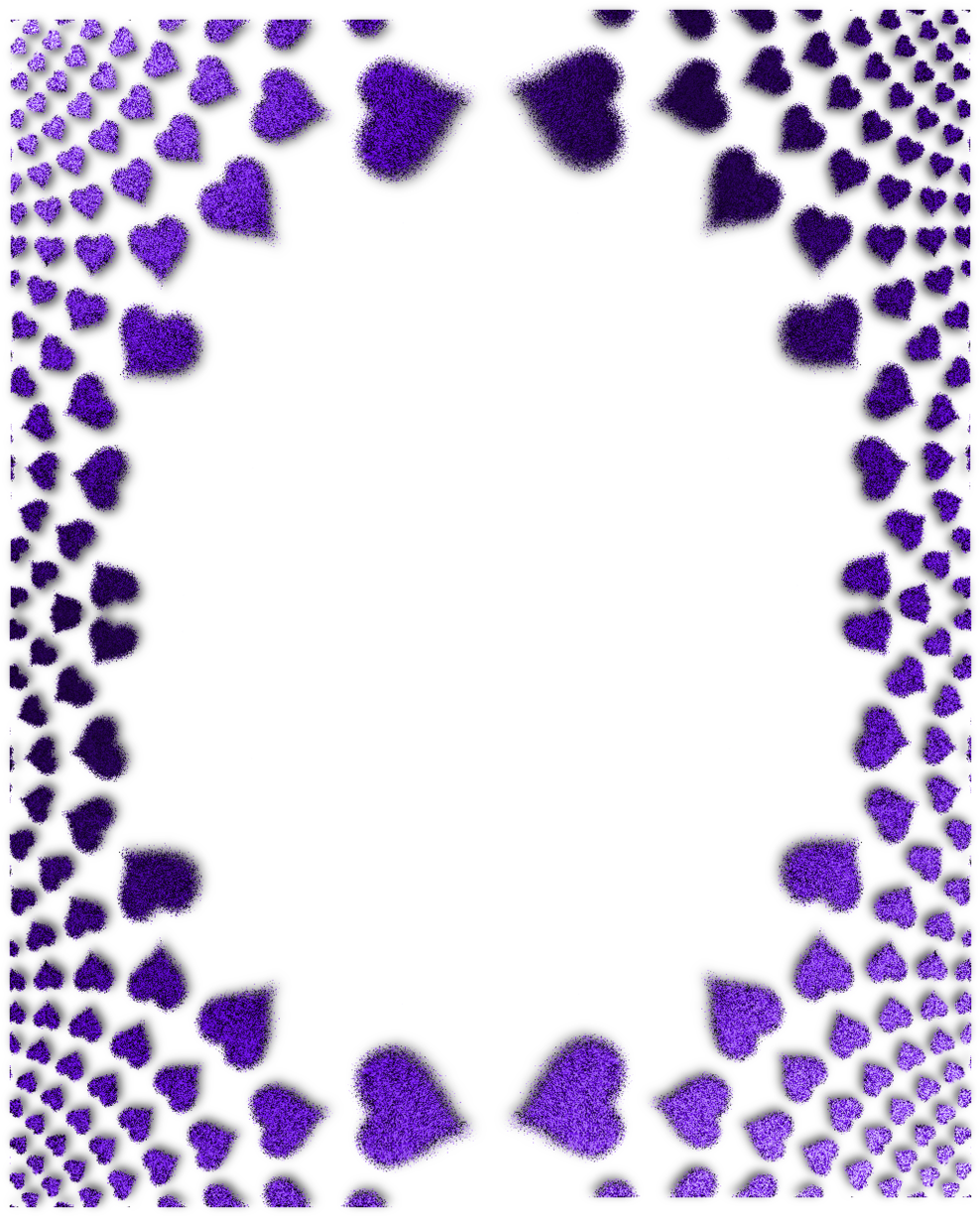 Blue Heart Border Designs Clipart Clip Art - Purple Hearts Frame Png ...