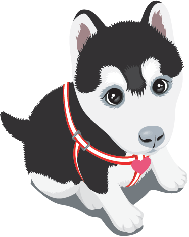 Download Husky Puppy Wall Tenstickers - Siberian Husky Vector Png PNG ...