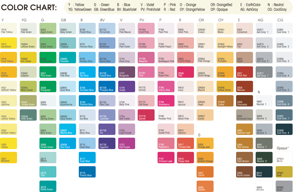 Download Le Plume Permanent 144 Colors - Color Chart Le Plume PNG Image ...