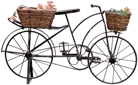 Download Png, Bicycle, Trim, Bicycle With Baskets - Cycle With Flowers ...