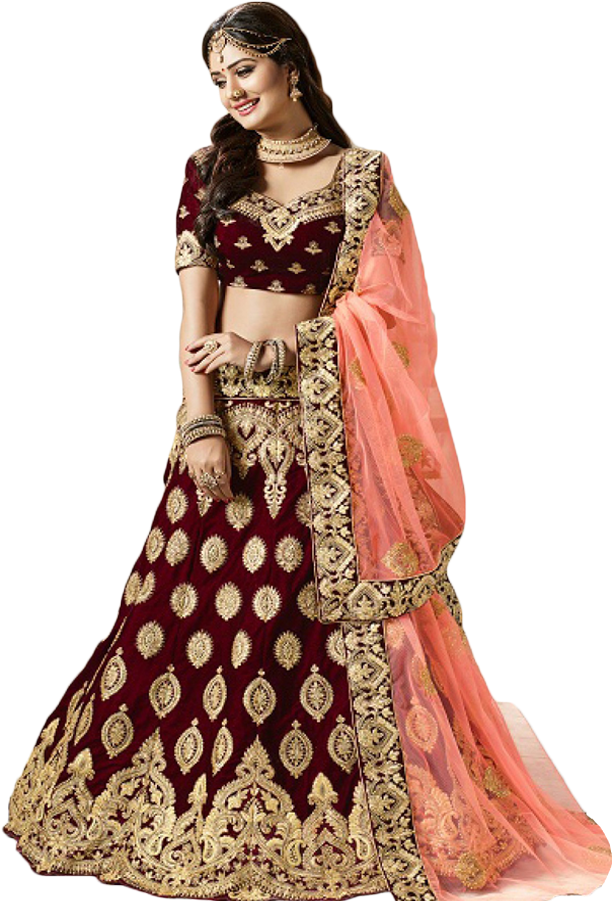 Download Png - Bridal Ghagra Choli PNG Image with No Background ...