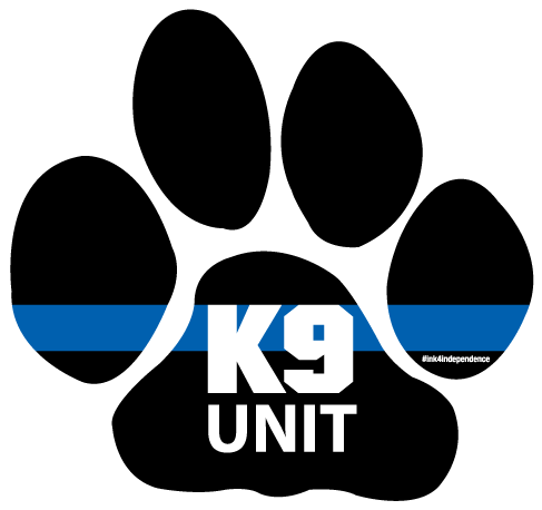 Download K9 Unit Paw Print Thin Blue Line Decal - K9 Unit Logo PNG ...