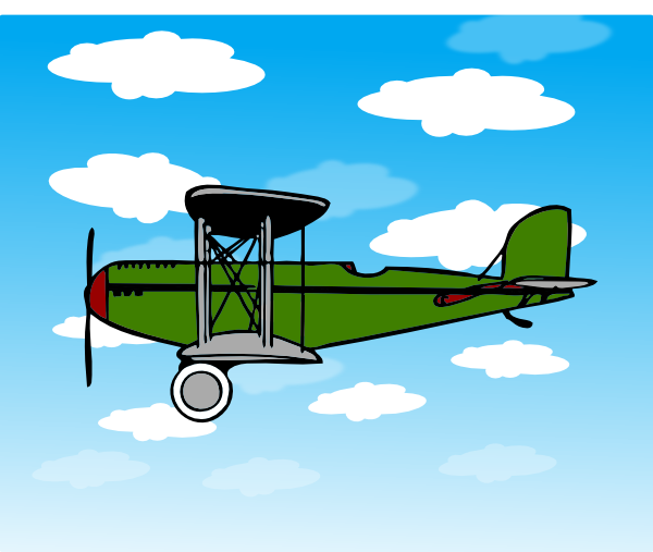 Download Green Biplane In Clouds Clipart Png For Web PNG Image with No ...