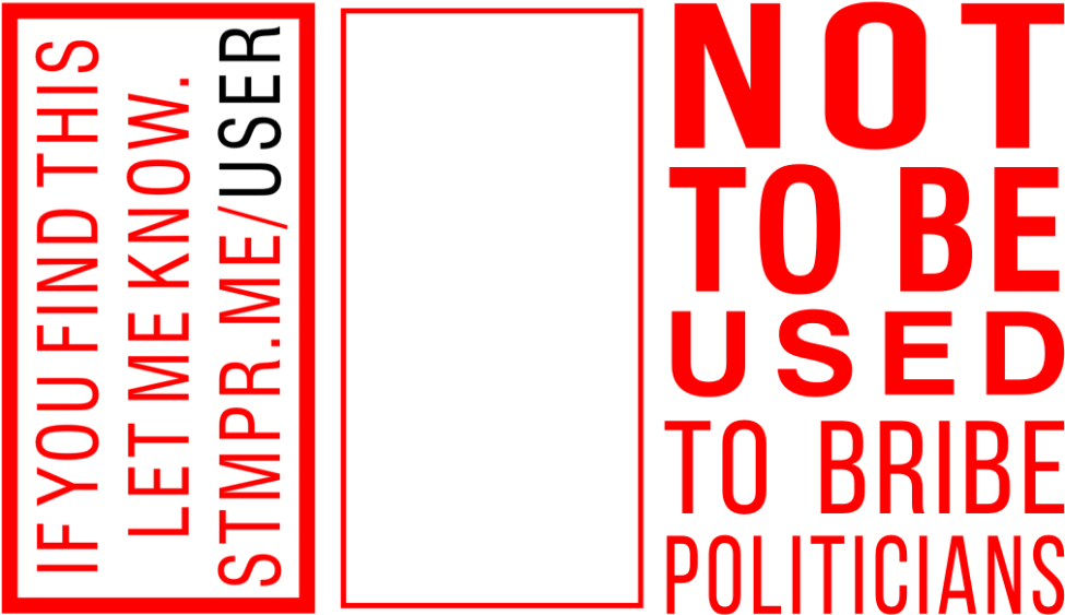 Download Not To Be Used To Bribe Politicians Guru Stamp - Drawing PNG ...