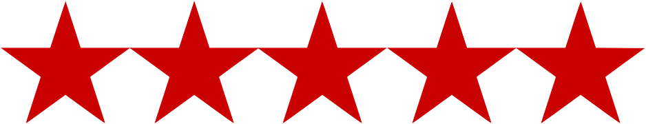 5-stars - Five Star Rating Red - Free Transparent PNG Download - PNGkey