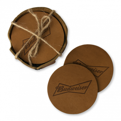 Download Budweiser Leather Coasters & Holder - Drink Coaster PNG Image ...
