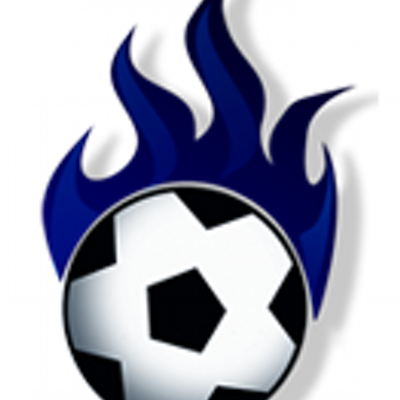Pelota De Futbol En Fuego Azul