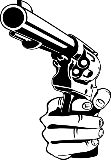 Hand Pistol Gun Wall Sticker - Gun Vector Png - Free Transparent PNG ...