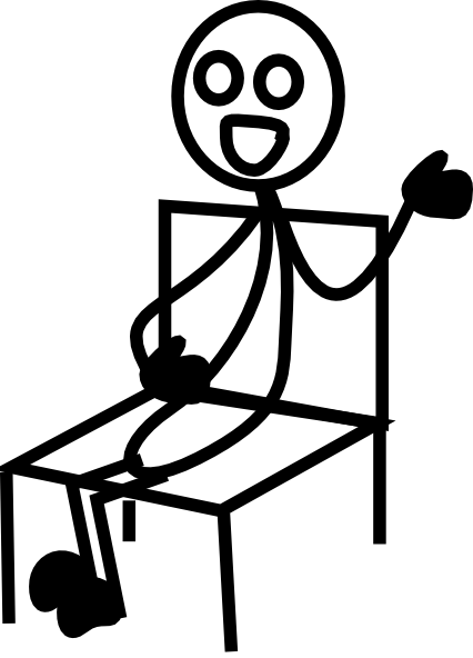 Person Sitting Down Clipart - Stick Man Sitting On Chair - Free ...