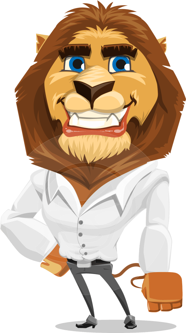 Download Businessman Lion Character Design - Cartoon Lion Character ...